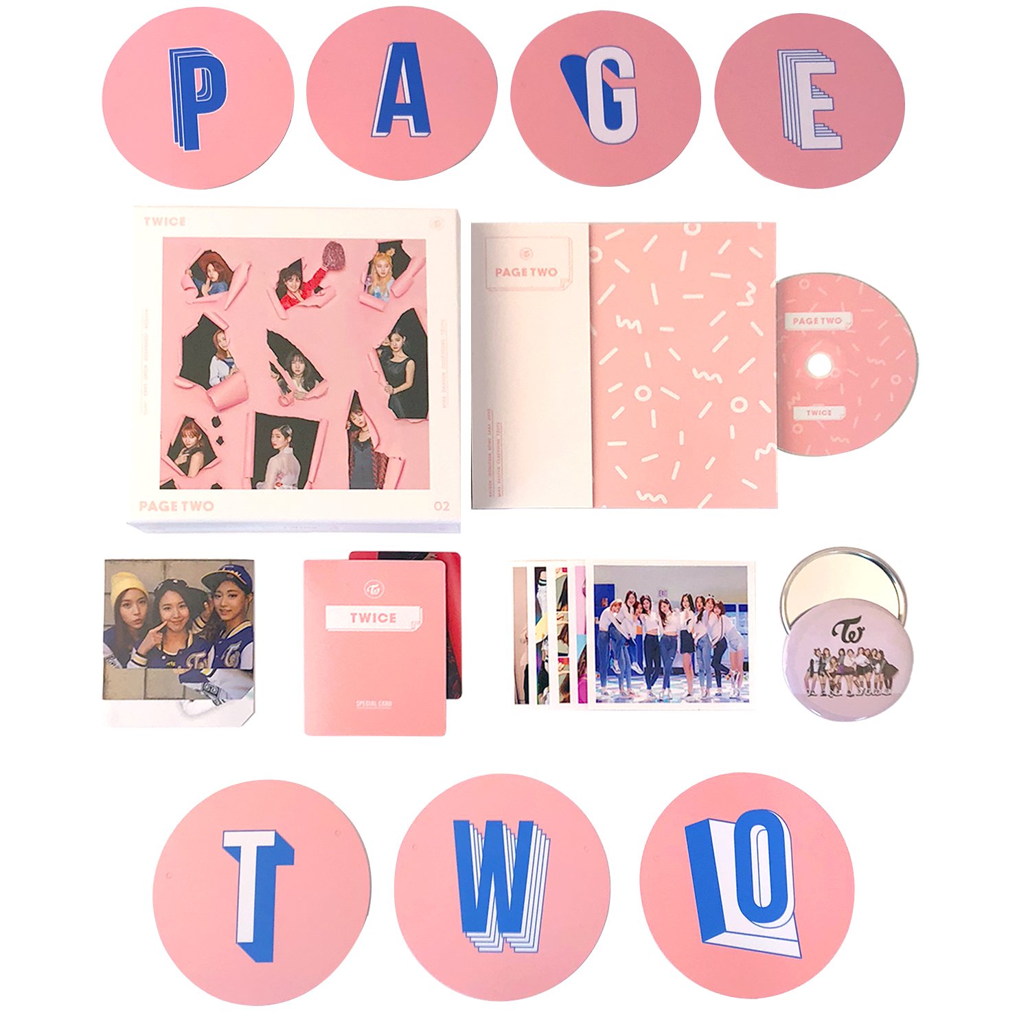 TWICE 2nd Mini Album - PAGE TWO [ Pink Ver. ] CD + Photobook + Garland ...