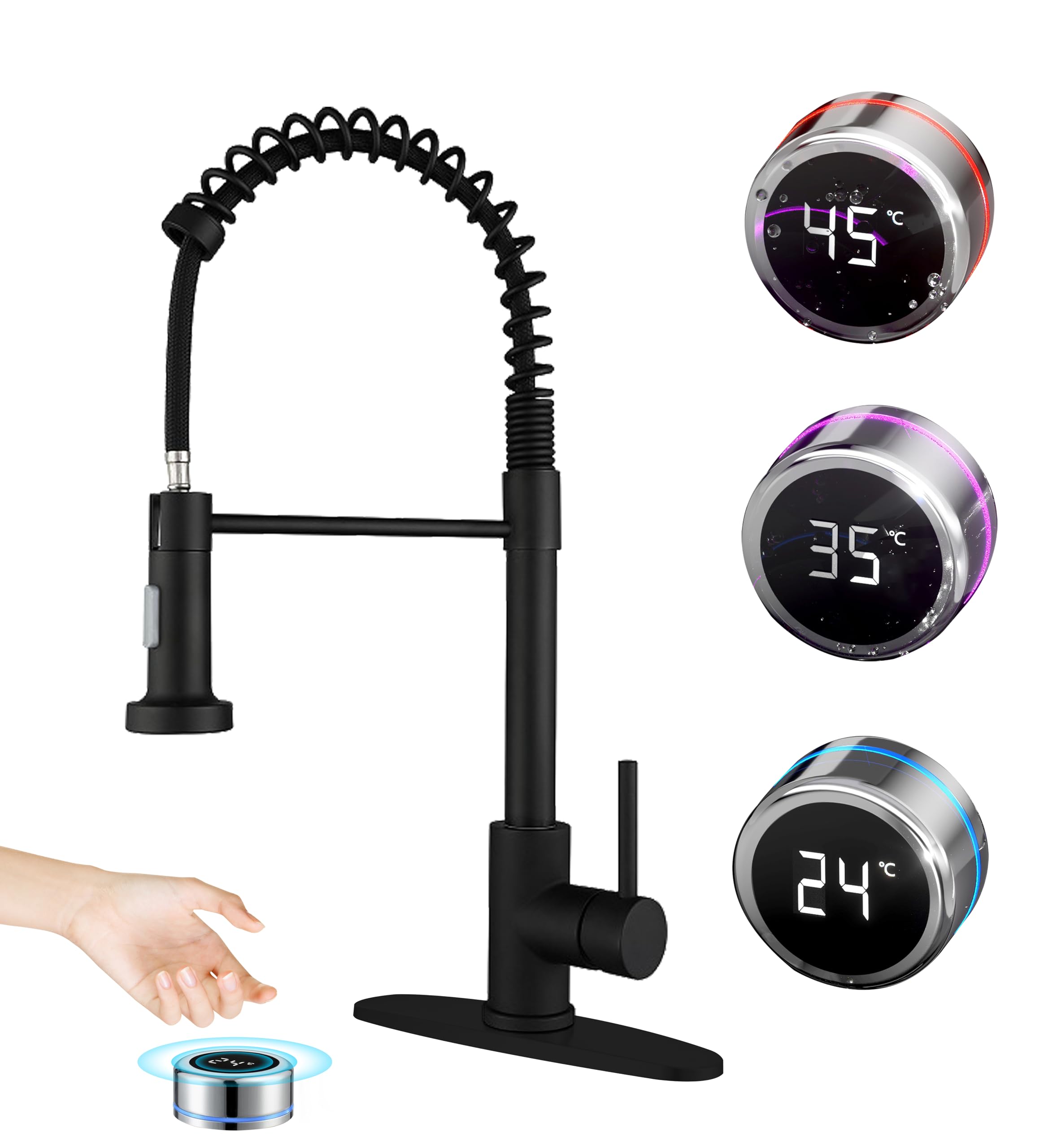 Mua JIANIANHUA Matte Black Touchless Kitchen Faucet Motion Sensor Smart ...