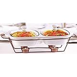 Amazon.com: Godinger Ceramic Double Warmer Chafing Dish with Serving ...