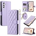Amazon.com: Furiet Argyle Wallet Case for Samsung Galaxy A16 5G/4G with Detachable Wrist Strap ...