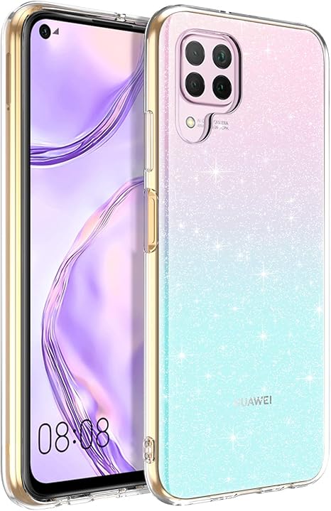 BENTOBEN Huawei P40 Lite Case Clear, Huawei P40 Lite Case Glitter, Slim ...