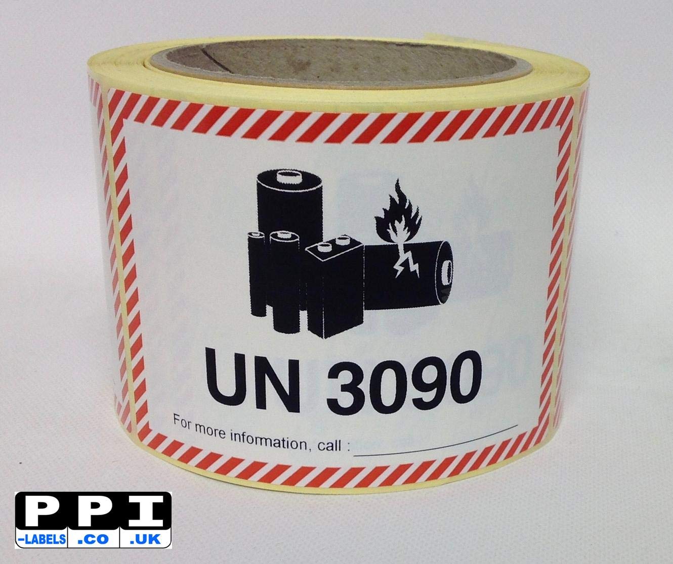 500 x IATA Compliant UN 3090 Lithium Metal Battery Mark Labels Stickers On Roll, Small 105x75mm ...