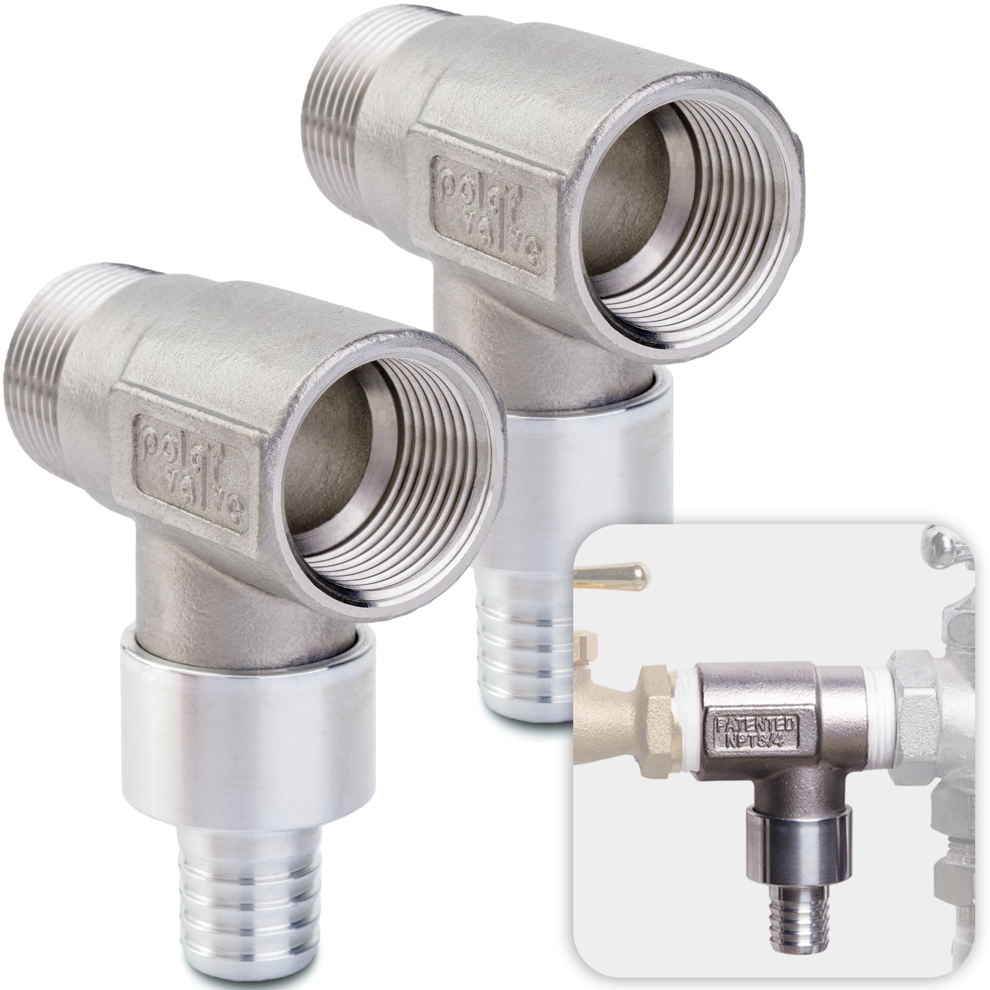 Polar Valve Outdoor Faucet Freeze Protection (T-Type, 2 Unit), Auto ...