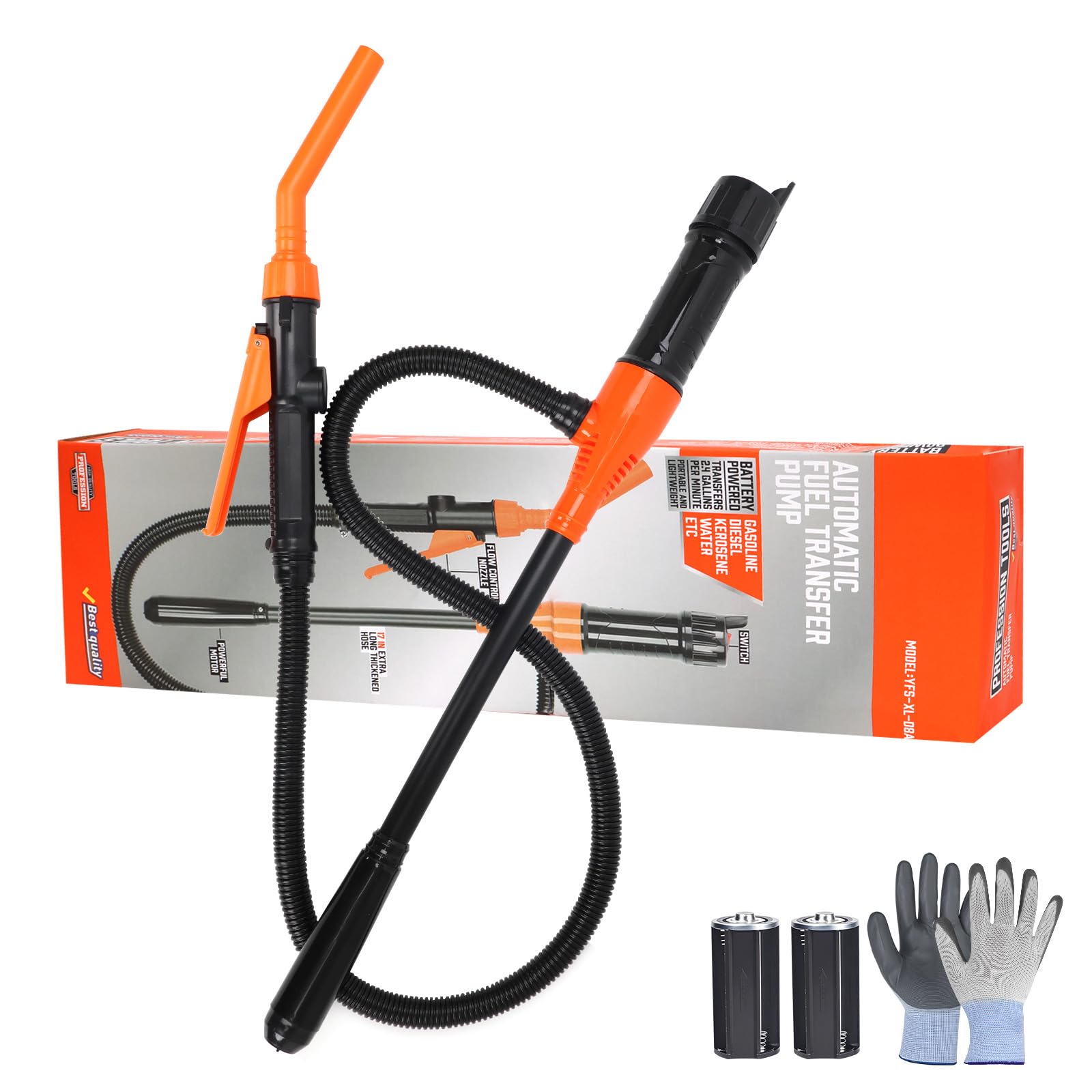 Portable Fuel Pump, 2.4GPM Fuel Transfer Pump Battery Powered, Portable ...