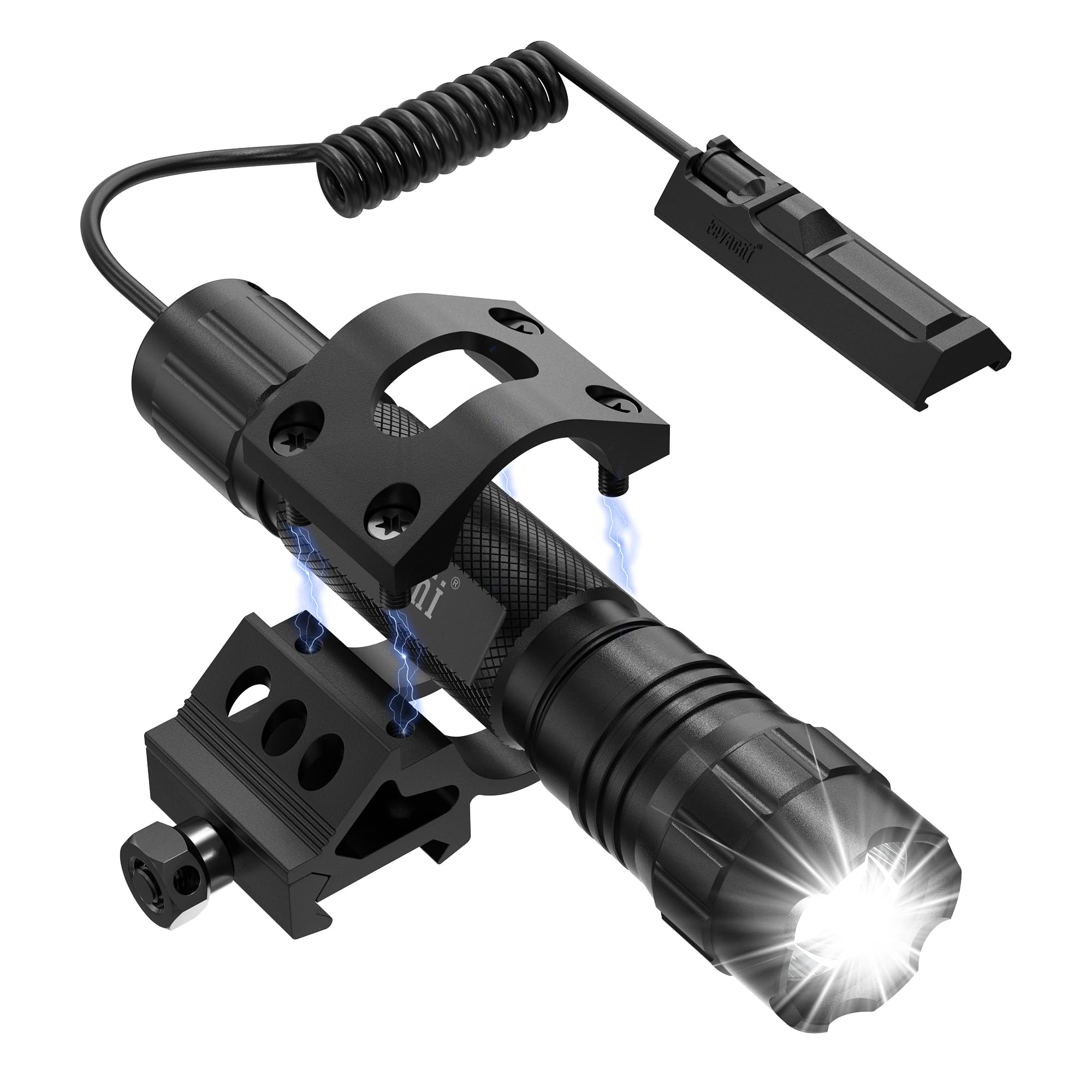 Feyachi 1500 Lumen LED Tactical Flashlight Rechargeable IPX7 Protection ...