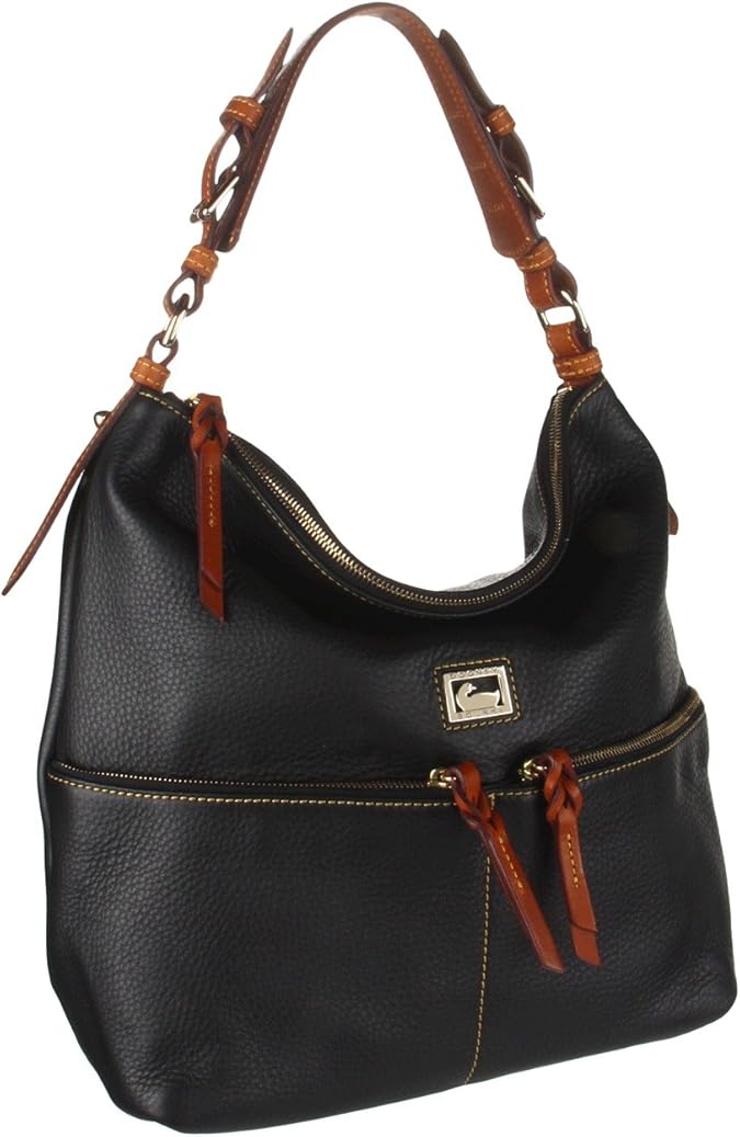Dooney & Bourke Dillen II Medium Zipper Pocket Sac (Black): Handbags ...