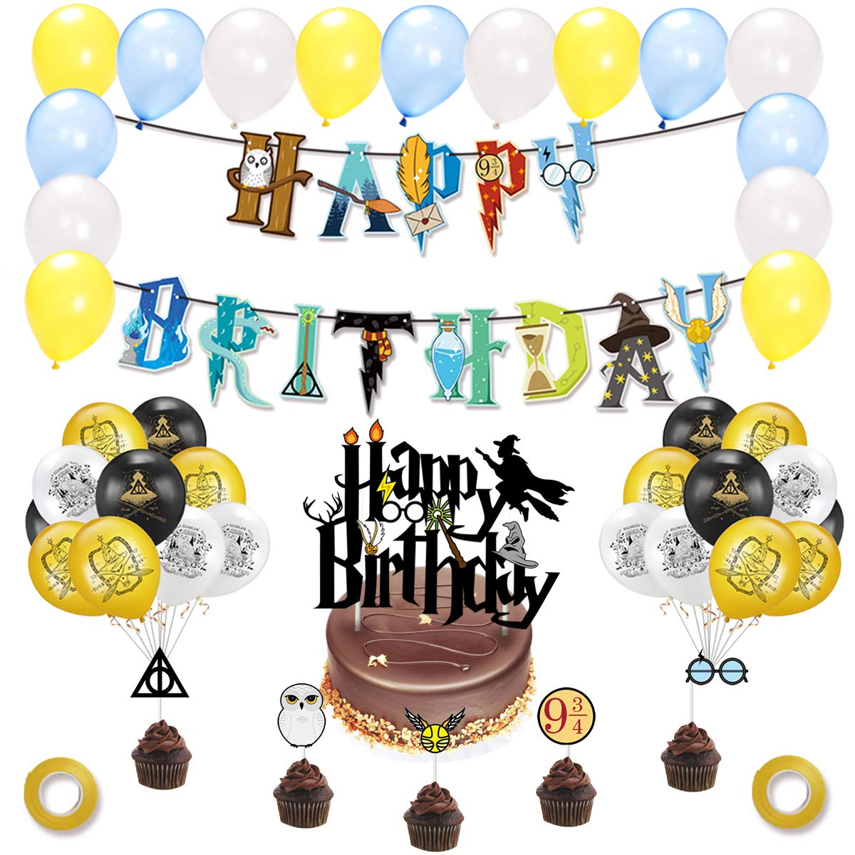 Buy Harry Potter Cake Topper Banner,Harry Potter Party Supplies,Harry ...