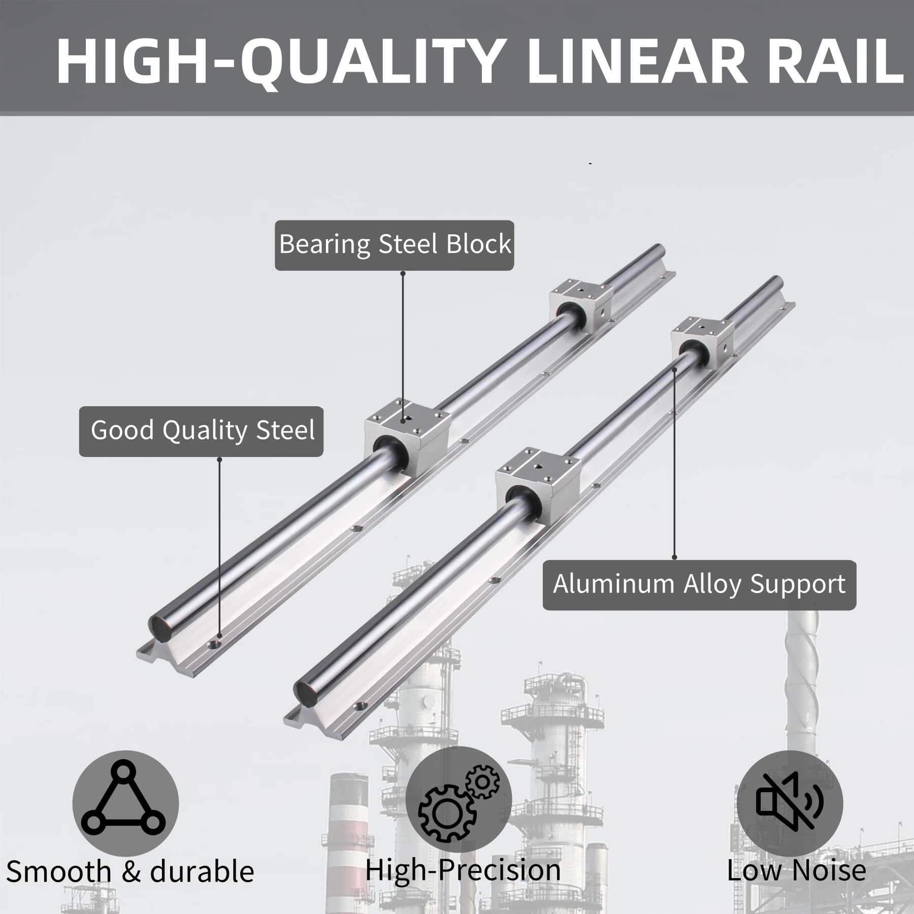 ANWOK Linear Rail Guideway SBR12-300mm Fully Supported Linear Rail Shaft Rod With 4 SBR12UU ...