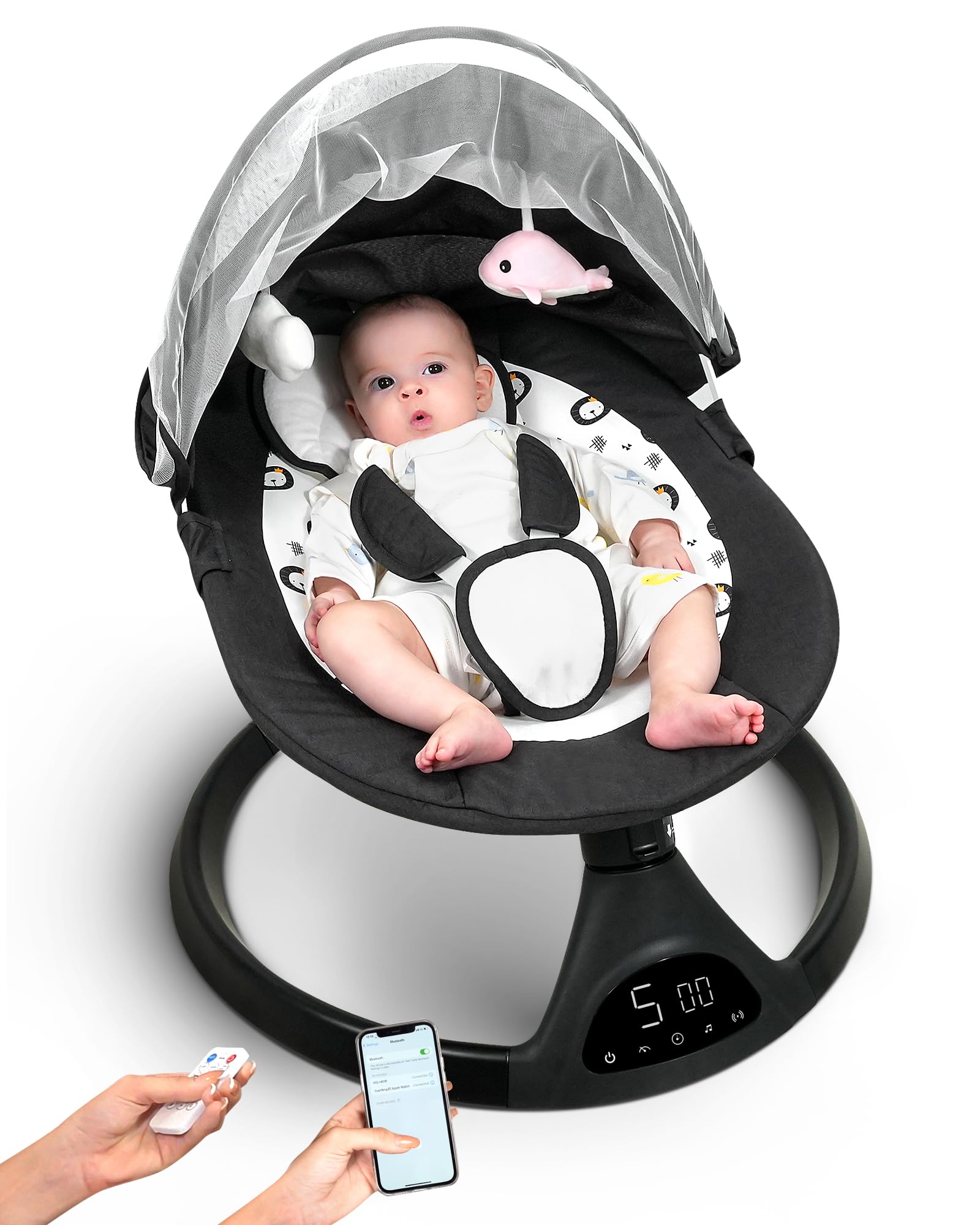 Electric Baby Swing for Infants to Toddler Portable Babies Swing Timing ...