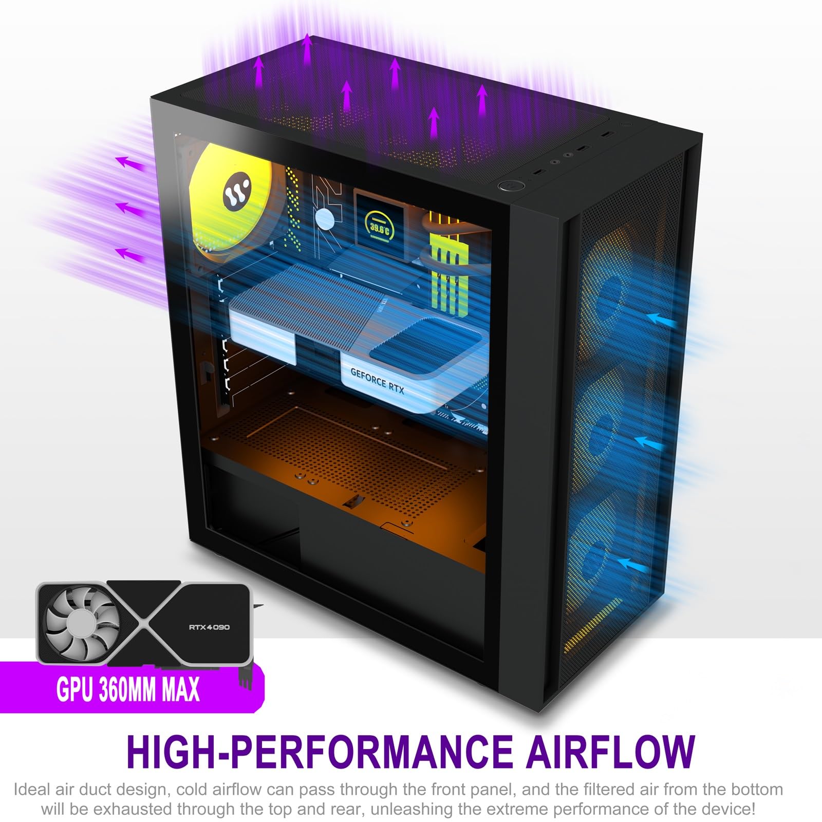 Mua PC Case Pre-Install 6 PWM ARGB Cases Fans, ATX Mid Tower Gaming ...