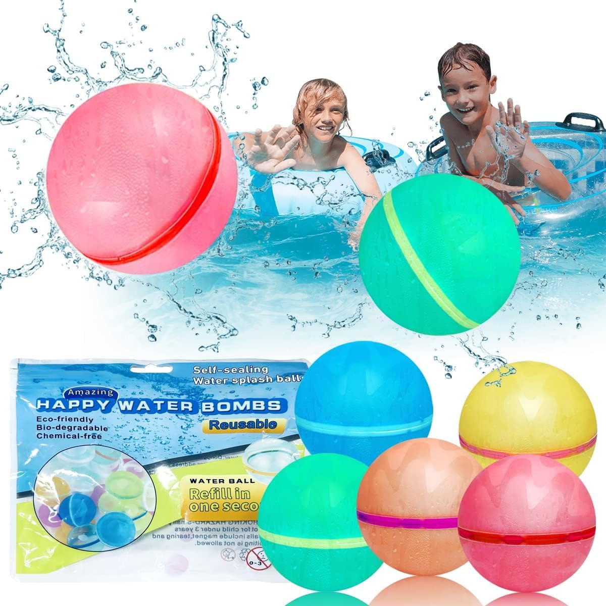 Mua Water Balloons, Water Balloons, 6 Reusable Repeatedly, Water ...