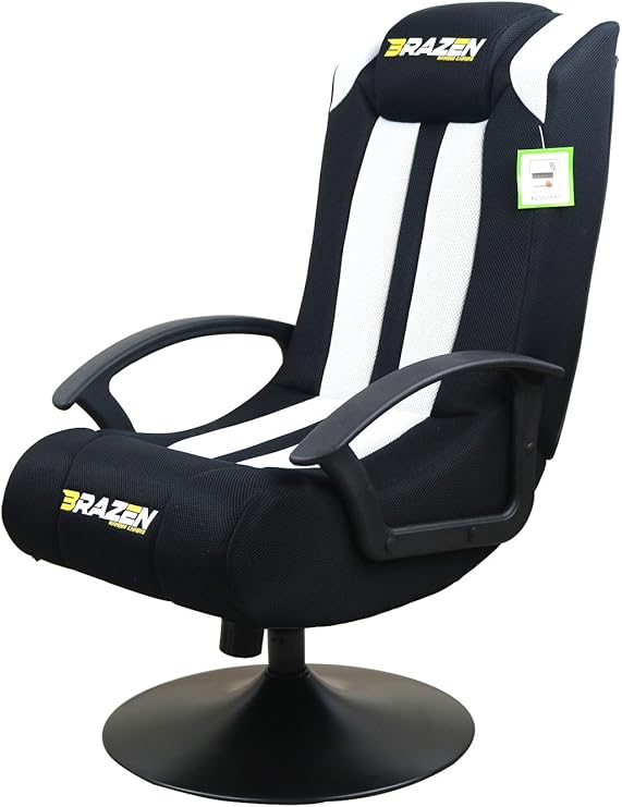 BraZen Stag Gaming Chair Black & White-Suitable for PC, Xbox, Nintendo ...