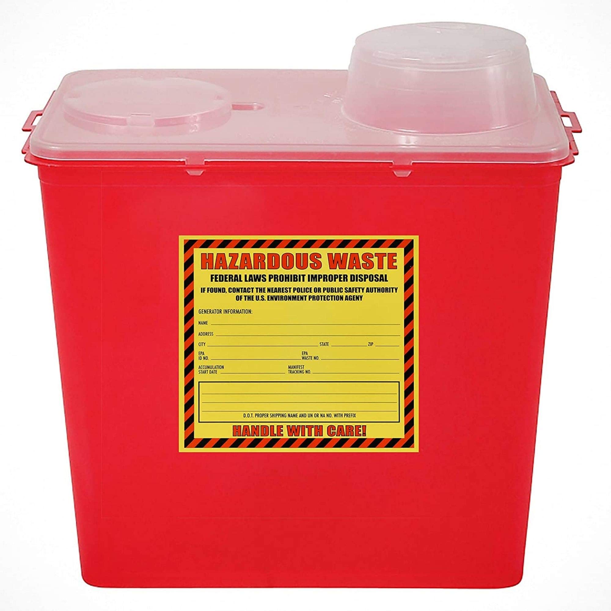Hazardous Waste Label 6"x6" (California)- "State And Federal Law ...
