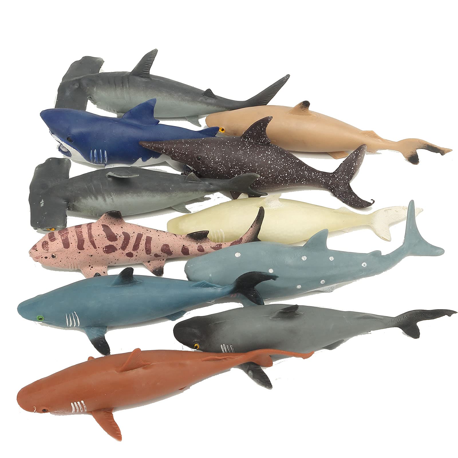 Mua 10 Pack Shark Toys,8" Soft and Stretchy Realistic Shark Toy Set ...