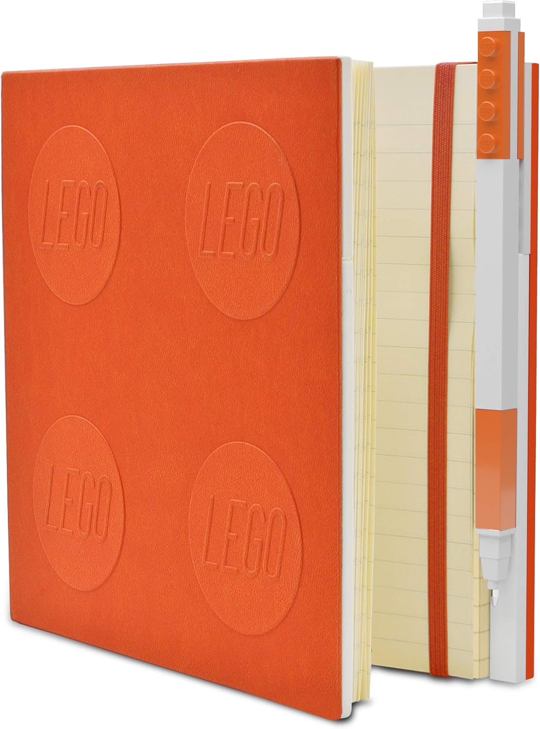 LEGO Stationery Locking Notebook with Gel Pen – Orange – BigaMart