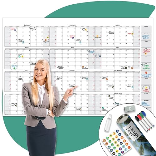 Large Dry Erase Wall Calendar - [38" x 58"] - Undated Blank 2024 ...