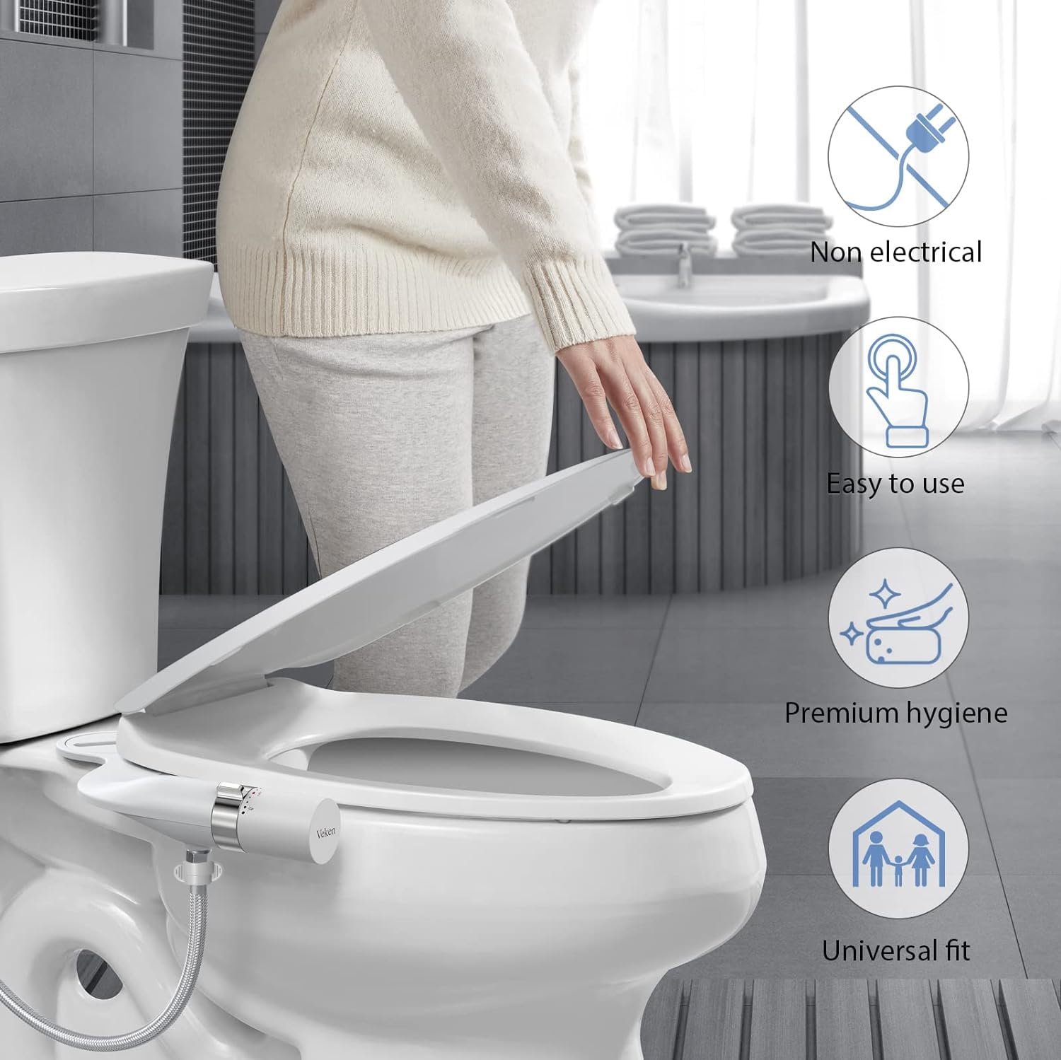 Mua Veken Ultra-Slim Bidet, Non-Electric Dual Nozzle (Posterior/Feminine Wash) Fresh Water ...