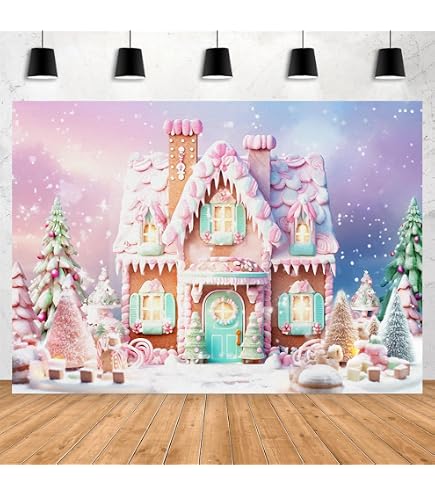 Christmas Background Allenjoy 7x5ft Christmas Gingerbread House ...