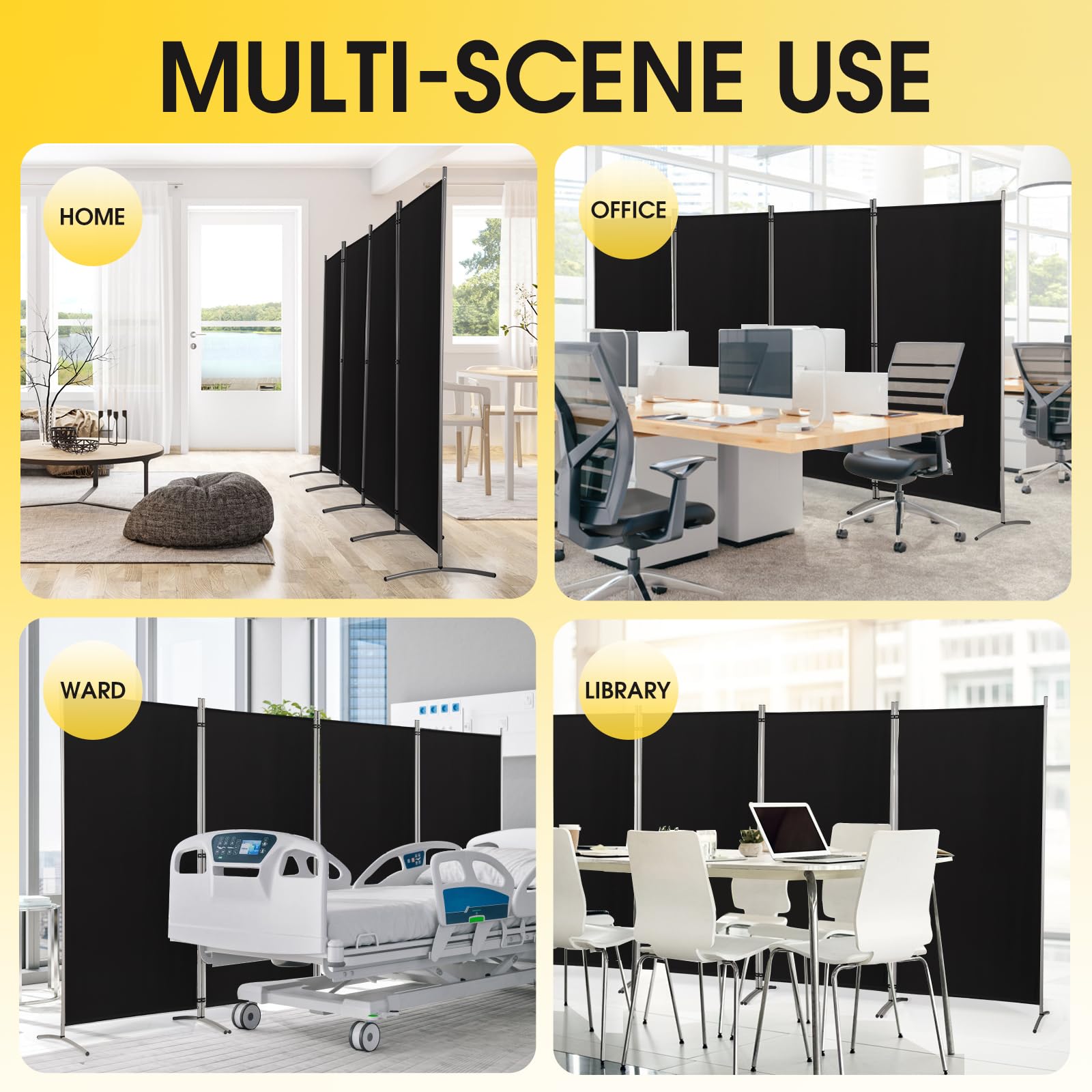 Mua RANTILA 4 Panel Room Divider, 6 Ft Tall Folding Privacy Screen Room Dividers, Freestanding ...