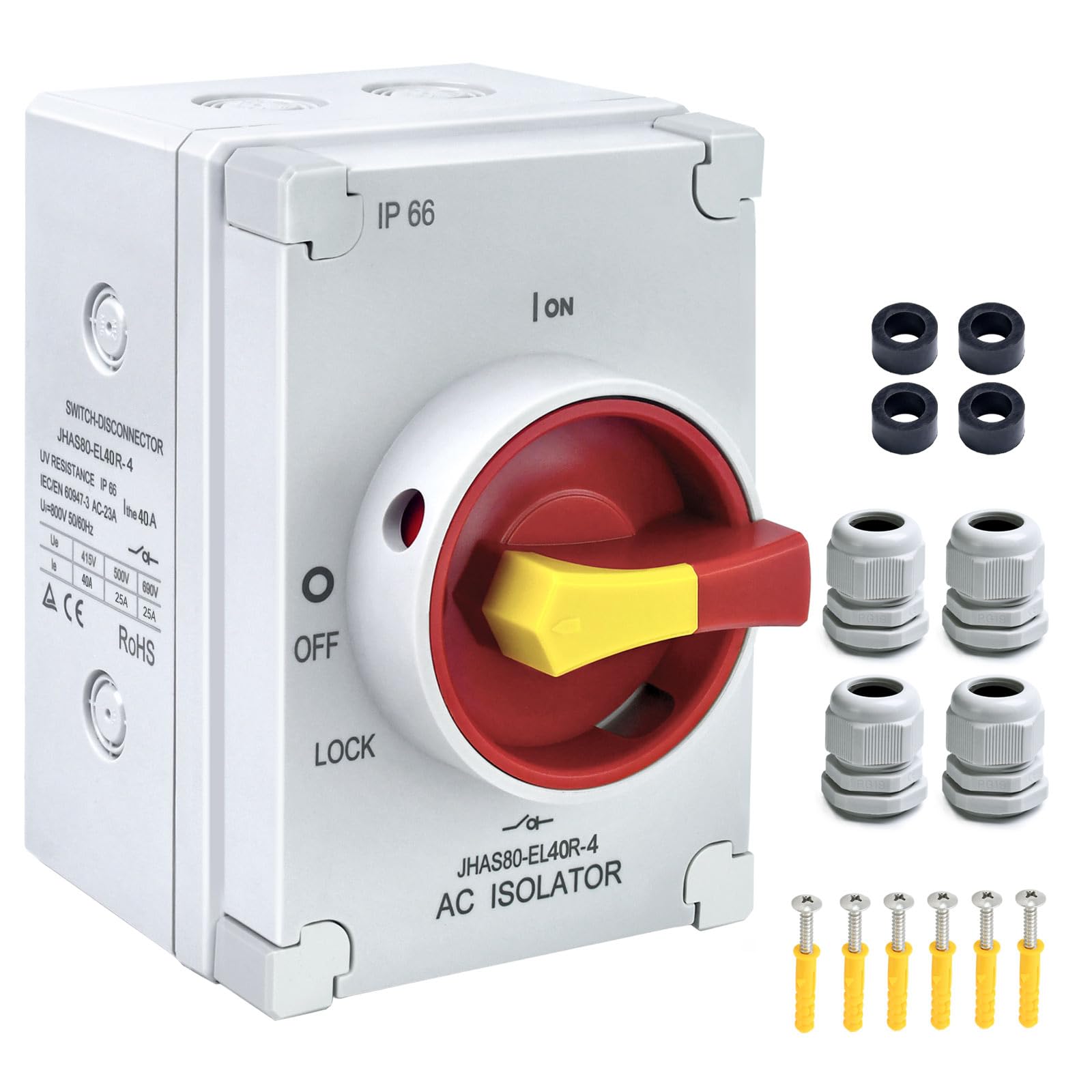 Mua 40Amp AC Disconnect Switch AC 800V IP66 Waterproof Isolation PV On ...