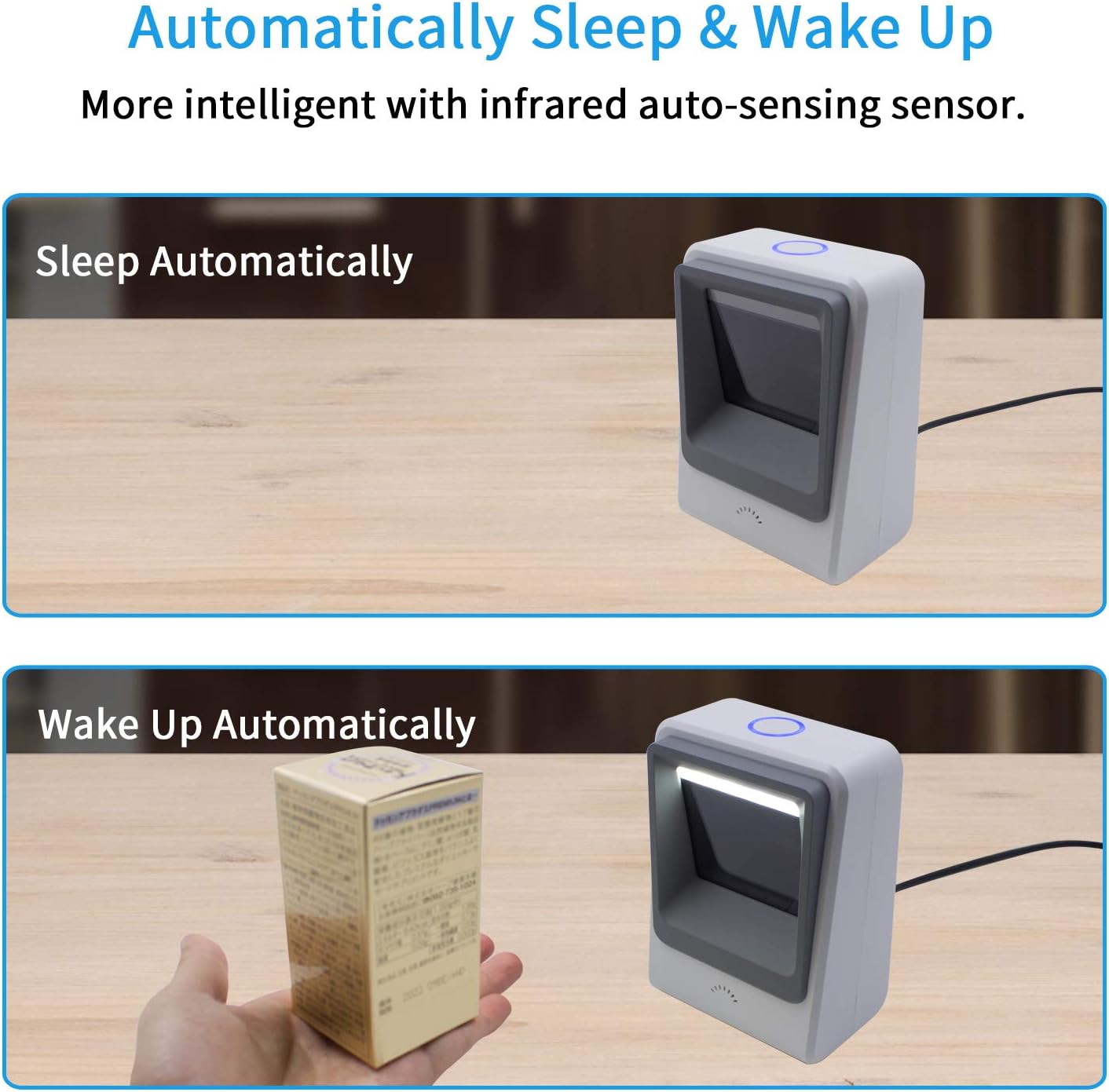 Alacrity 8200 Series Handsfree 2D 1D Wired Barcode Scanner ...