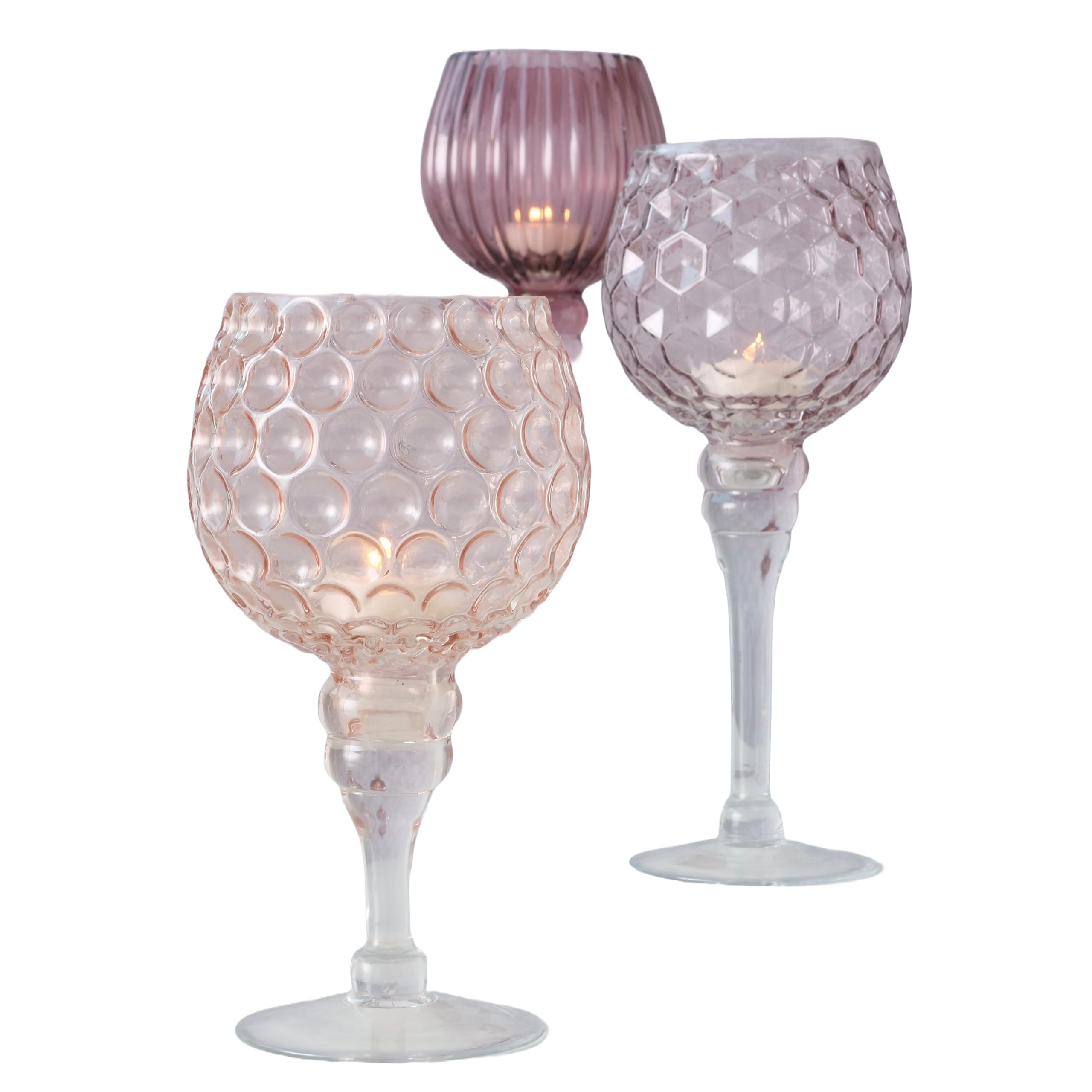 Spectacular Cape Cod Long Stem Candle Holders, Set of 3, Translucent ...