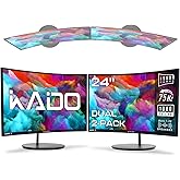Amazon.com: Kado Dual Monitor Setup - 2-Pack 24" Curved 1920x1080 ...