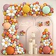 Amazon.com: Retro Boho Daisy Balloon Garland Arch Kit, JZCZOEB 180Pcs Groovy Balloon Arch with ...