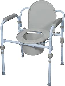 Amazon.com: Drive Medical Folding Bedside Commode Seat with Commode ...