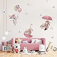 Amazon.com: Cute Pink Bunny Butterfly Wall Stickers, sacinora Cartoon ...