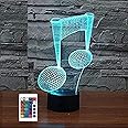 Amazon.com: FXUSLGT 3D Musical Music Note Night Light Remote Control ...