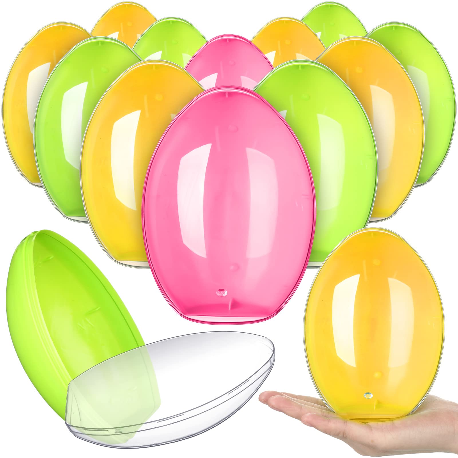 Leitee 6'' Jumbo Easter Eggs 12 Pcs Giant Fillable Plastic Eggs ...