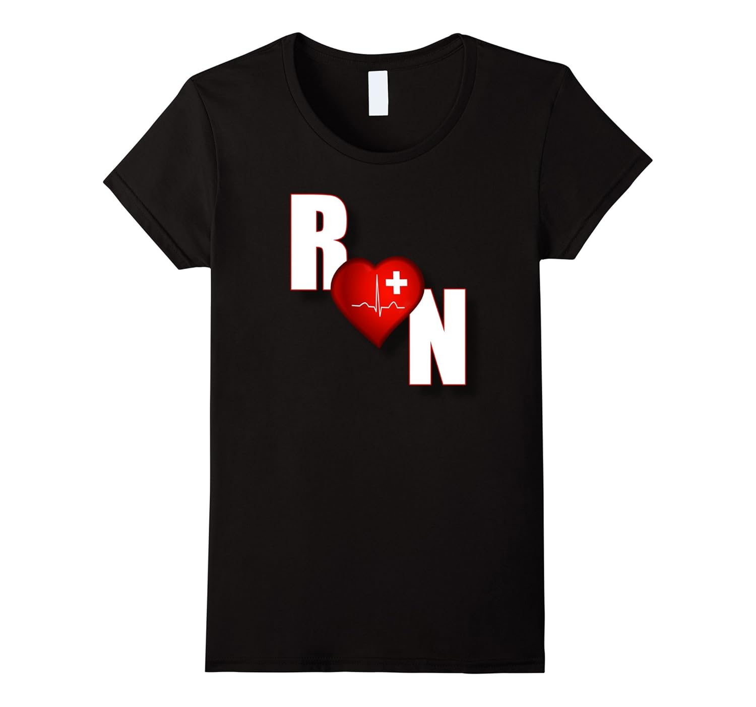 Registered Nurse RN Shirts With Red Heart ECG T-Shirt-4LVS – 4loveshirt