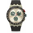 Amazon.com: Swatch Casual Watch Unisex Beige Quartz Plastic Obsidian ...