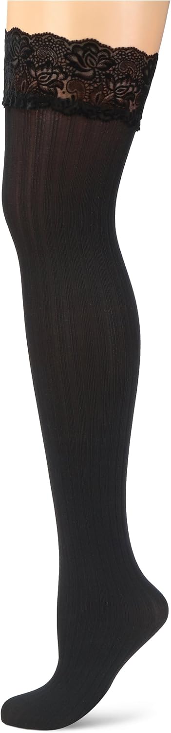 Opaque Thick Hold ups Stockings "Costina II" 60 Denier - silicone lace ...