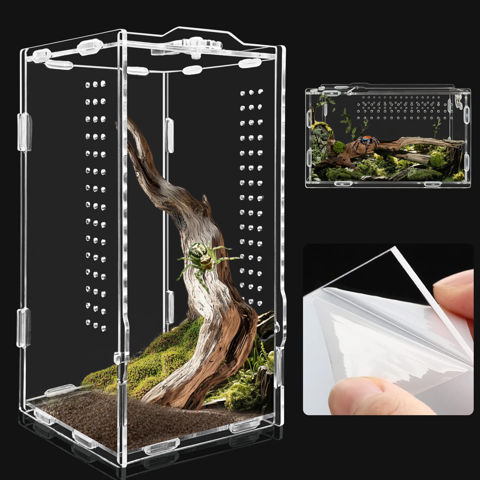 Micro Habitat Acrylic Reptile & Tarantula Enclosure, Small Tree ...