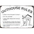 Amazon.com: Outhouse Rules Metal Sign Vintage Outhouse Rules Suitable ...