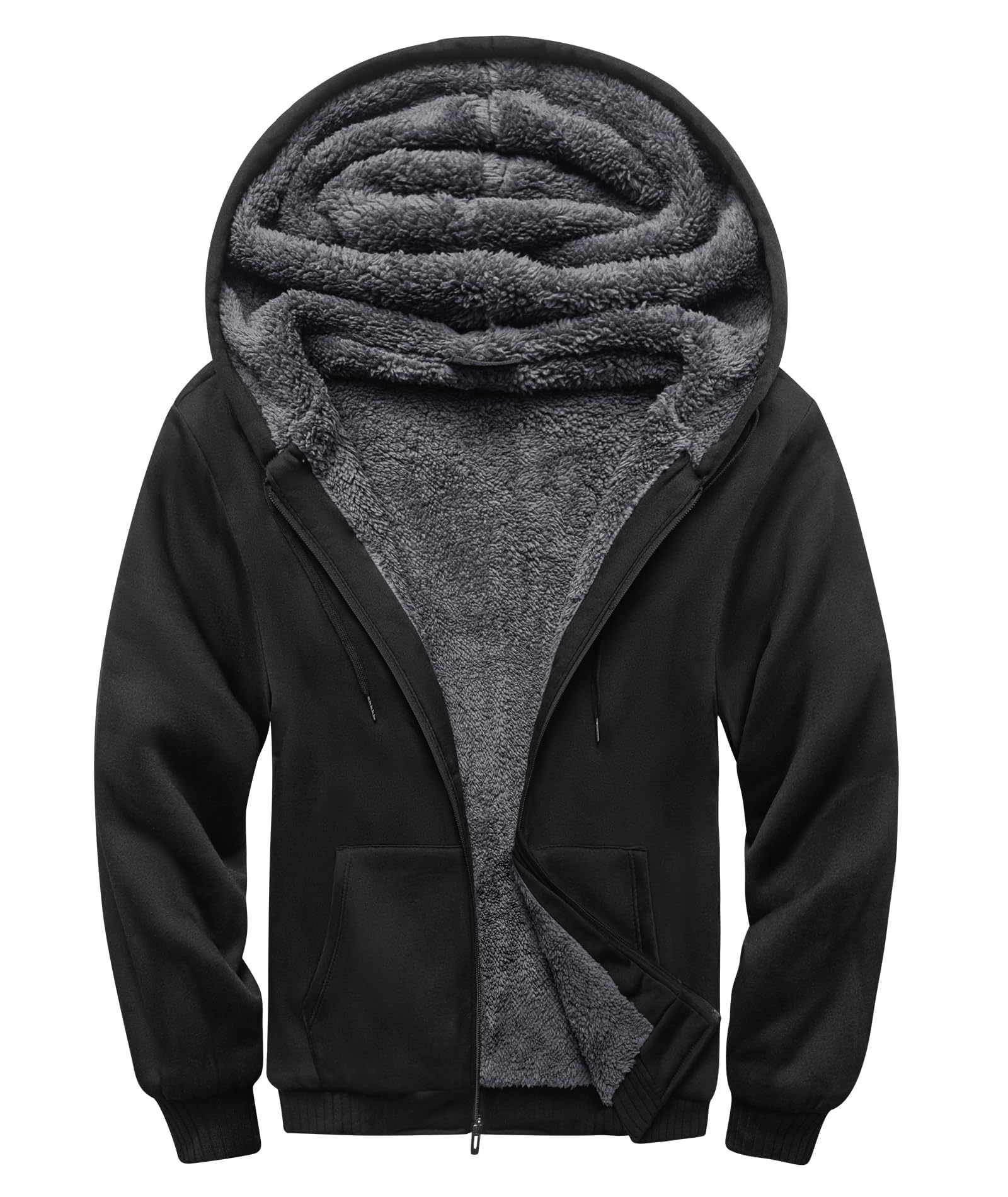SCODI Hoodies for Men Heavyweight Fleece Sweatshirt - Full Zip Up Thick ...