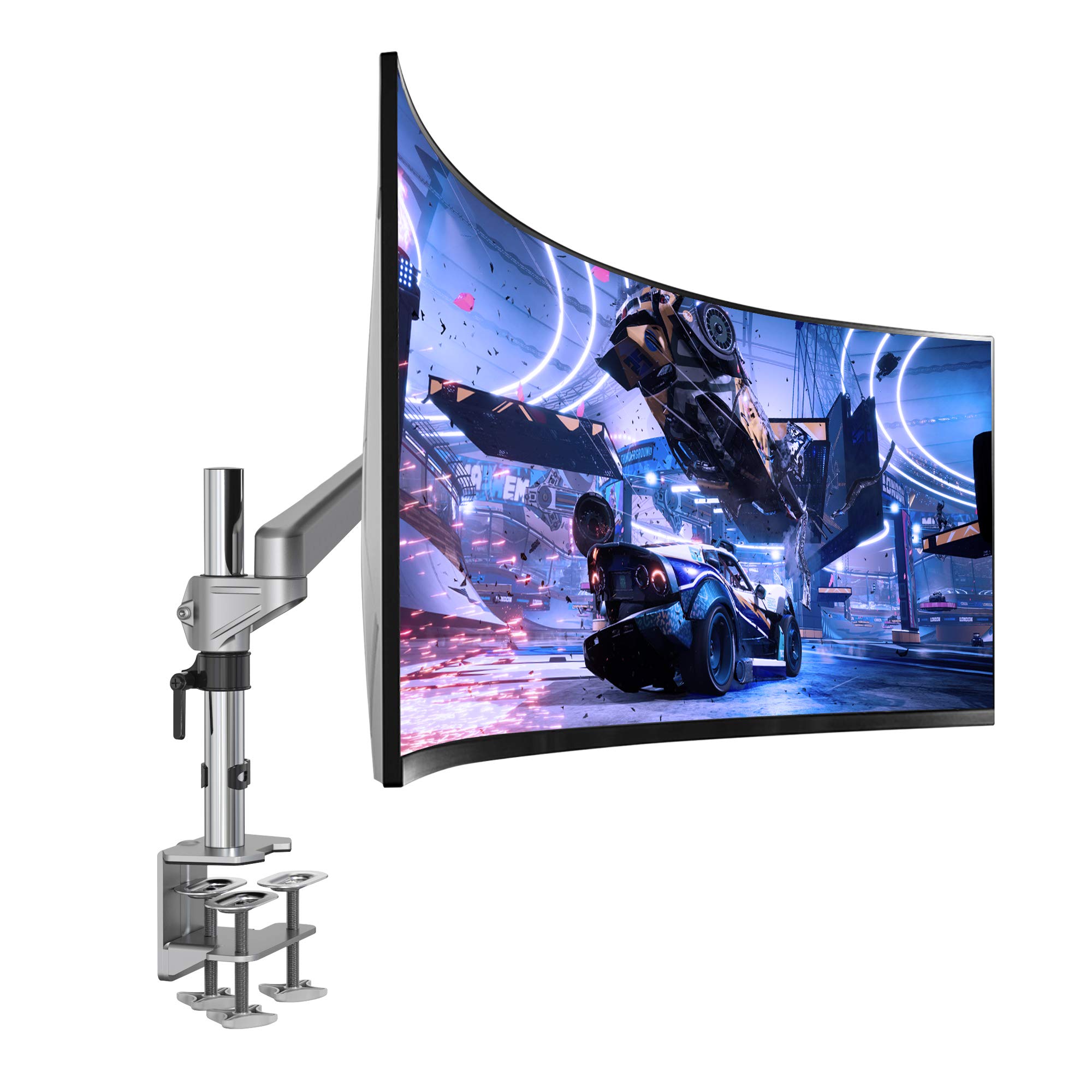 Buy AVLT Single 13"-32" Monitor Arm Desk Pole fits One Flat/Curved ...