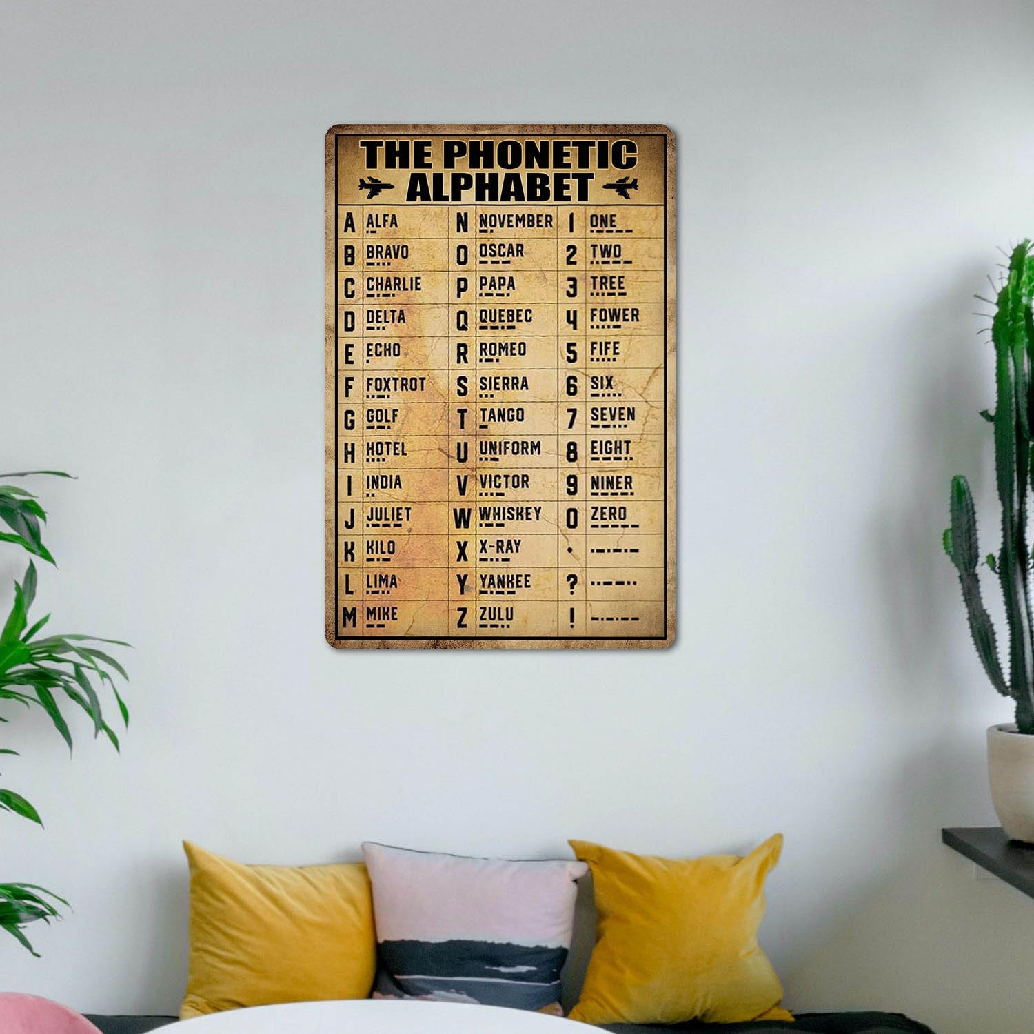 Mua Vintage Military Phonetic Alphabet Sign Wall Art Decor Pilot ...