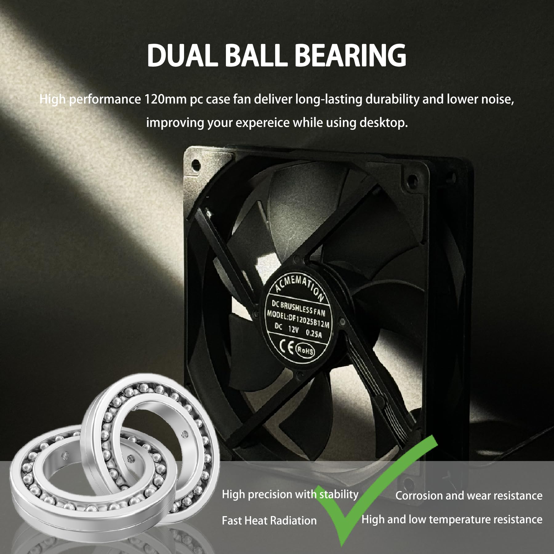 Mua 2-Pack 120mm PWM Computer Case Fan, 2700RPM 4-Pins Cooling Case ...