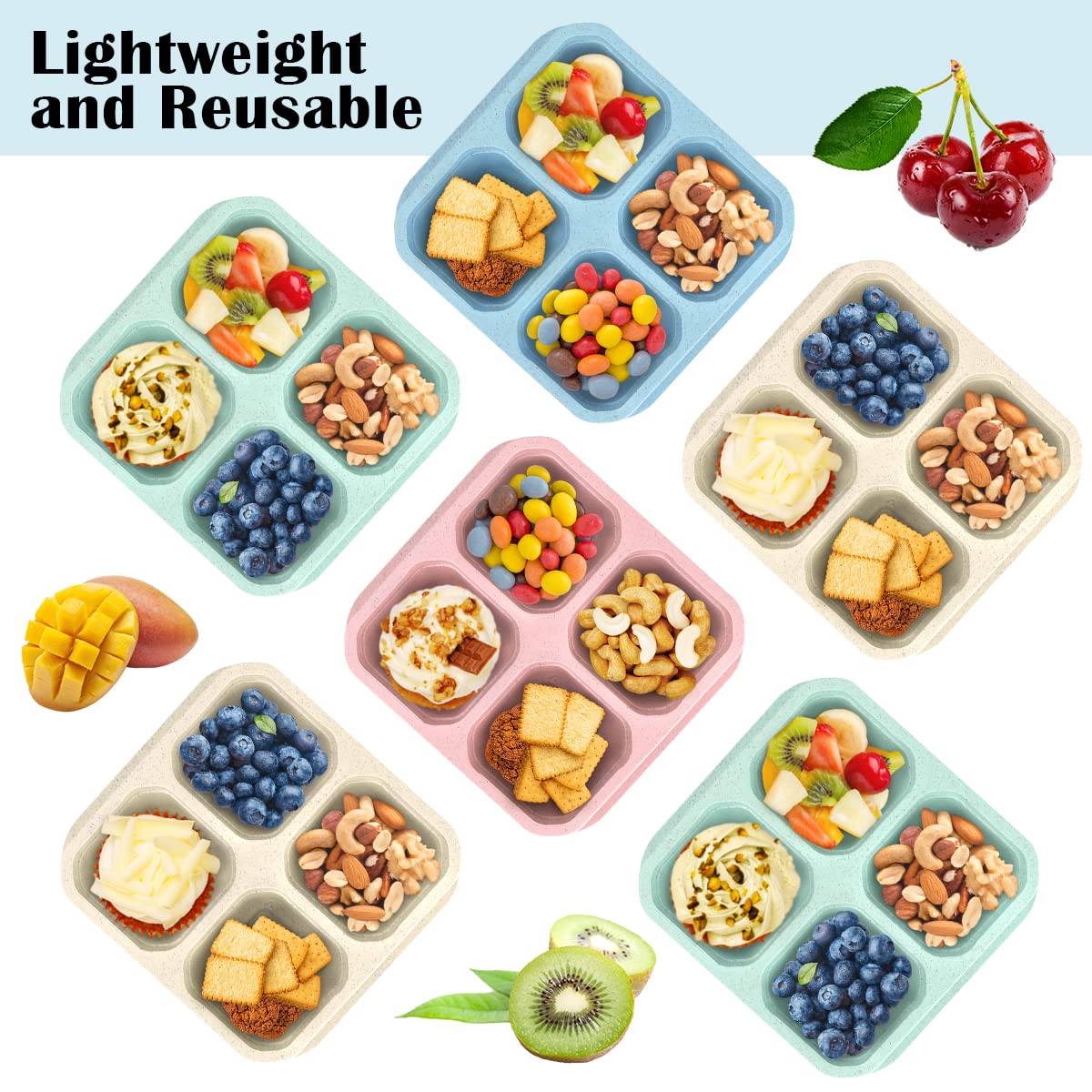 Mua 6 Pack Snack Containers, Reusable Kids lunchable Container, 4 ...