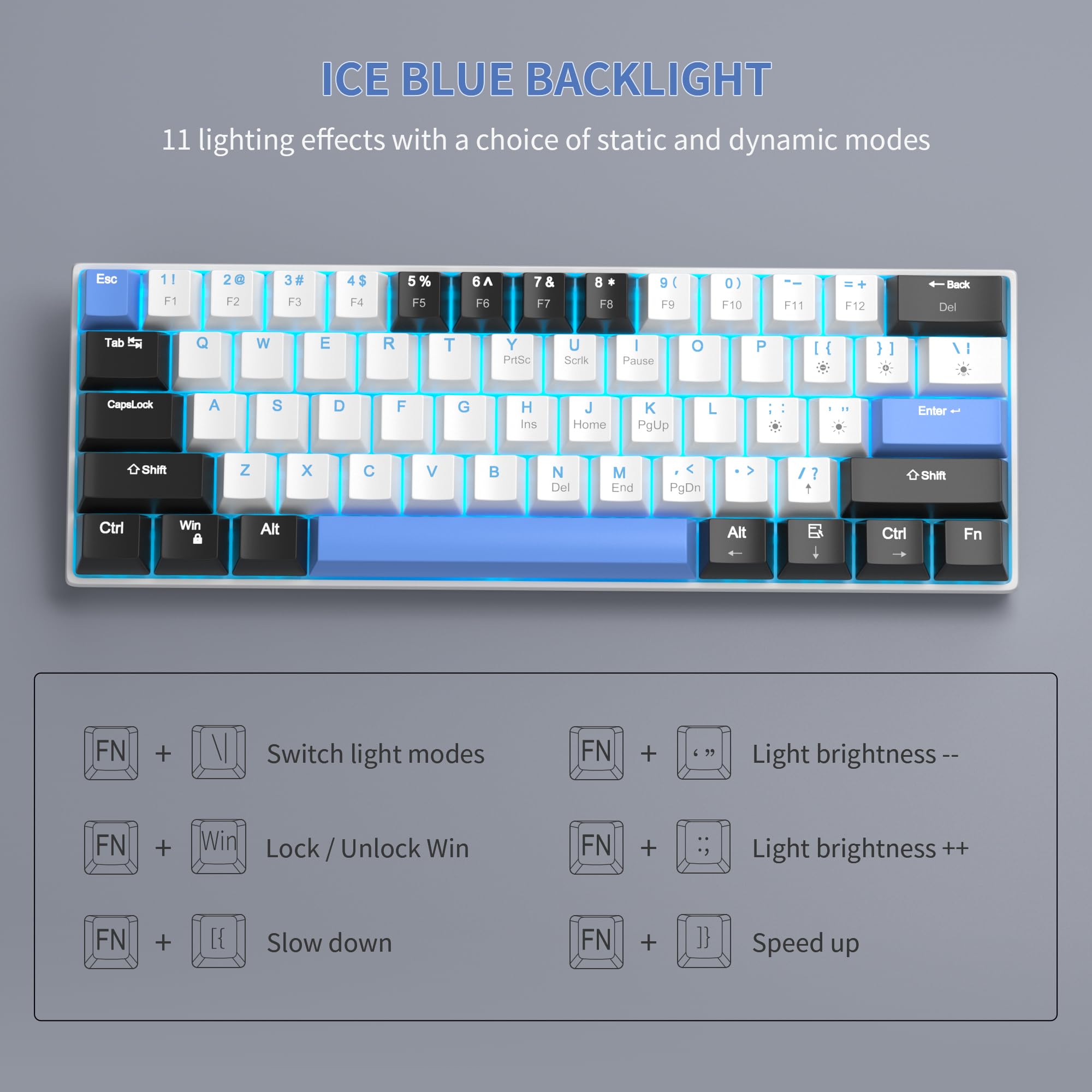 Mua MageGee 60% Mechanical Gaming Keyboard, STAR 61 Compact Blue LED ...