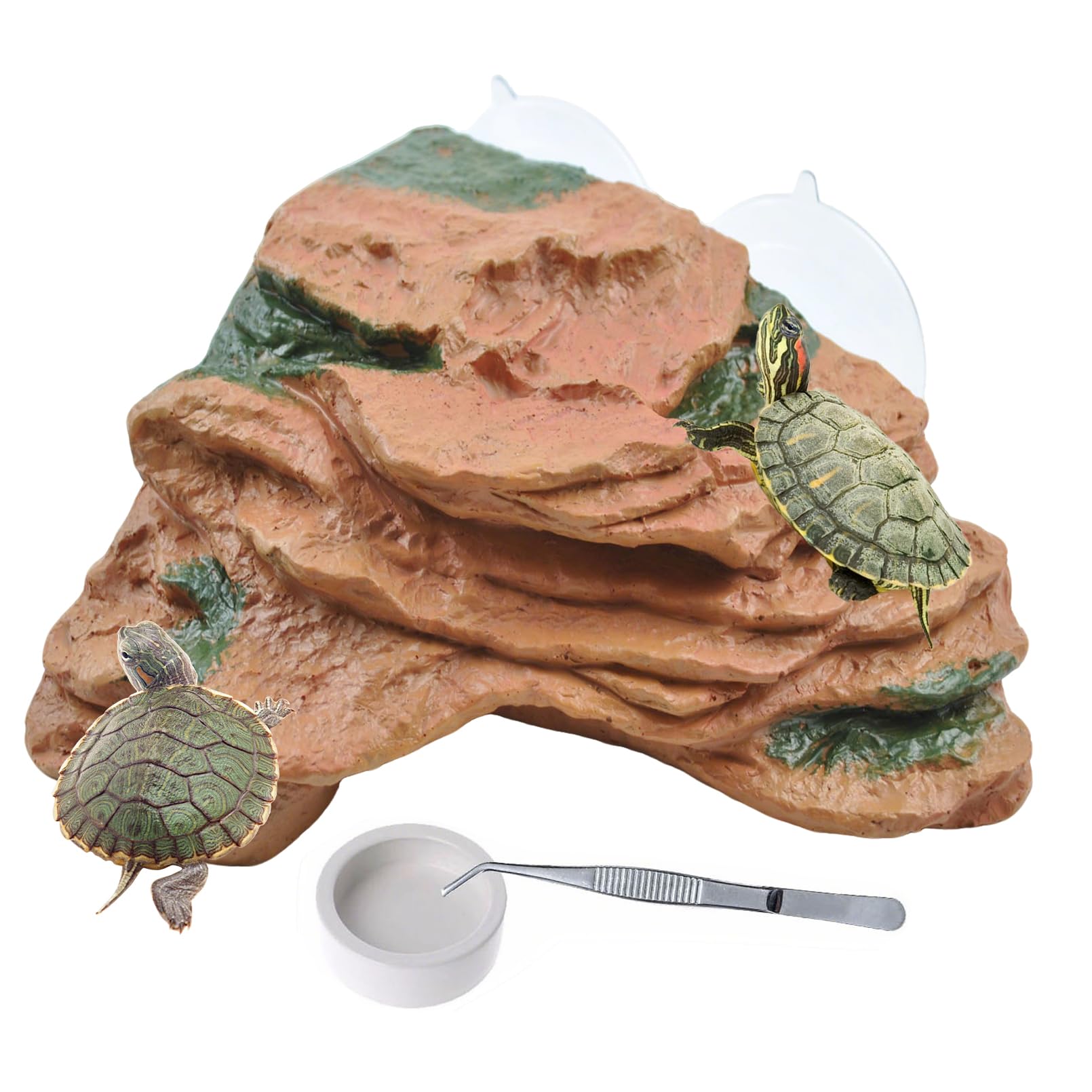 PINVNBY Resin Turtle Basking Platform with Suction Cups,Turtle Dock ...
