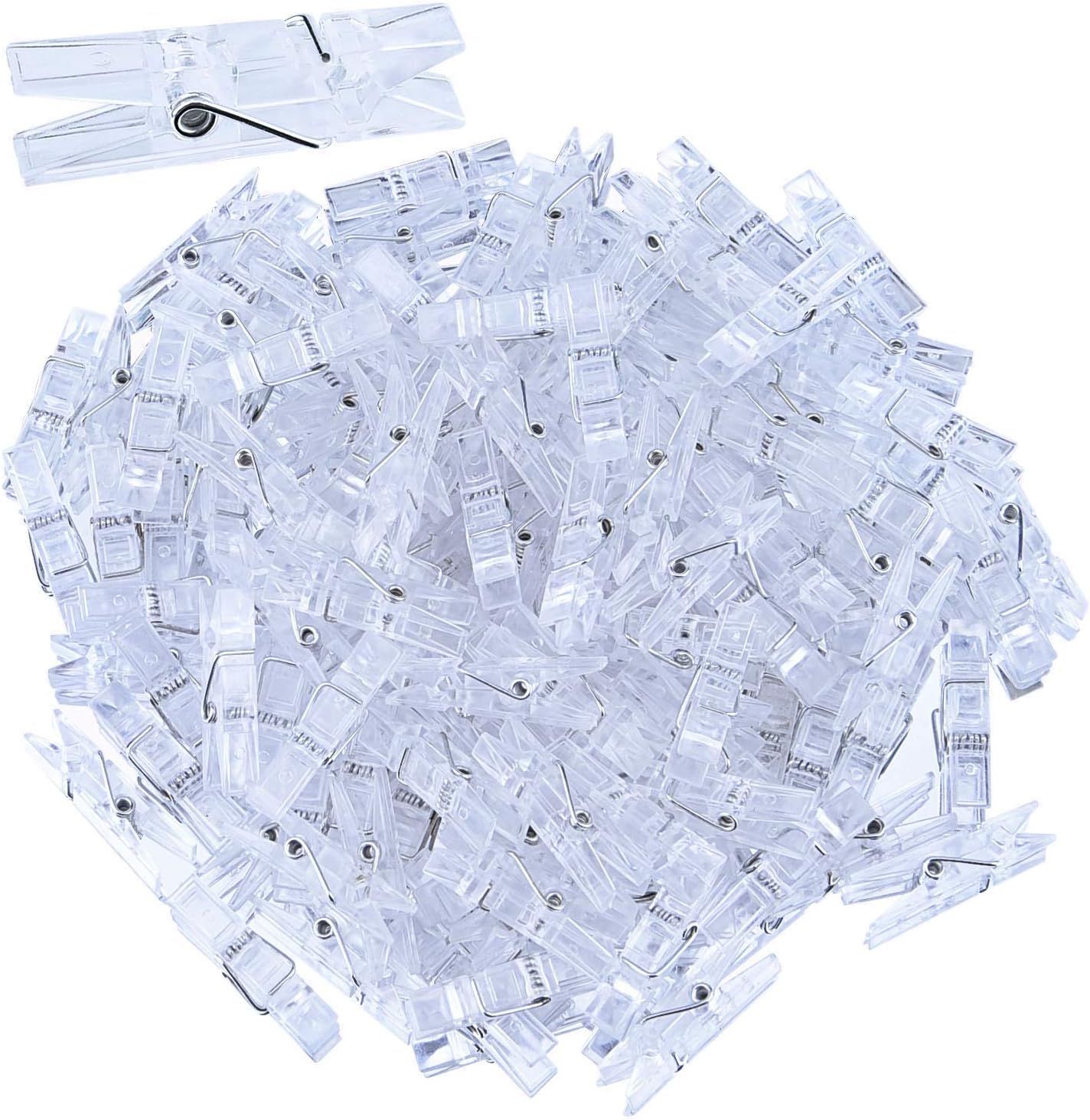 SUNMNS 120 Pieces Mini Transparent Plastic Clip Hanging Photo Clips ...