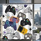 Amazon.com: Aimego Game Gaming Kids Shower Curtain - Video Games ...