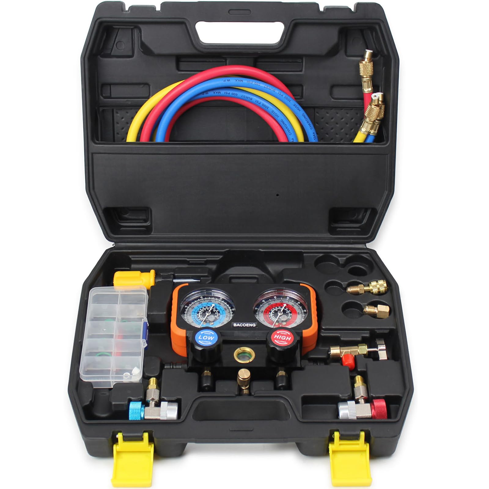 BACOENG HVAC Gauges with Hoses Set for R134A R410A R404A and R22, AC ...