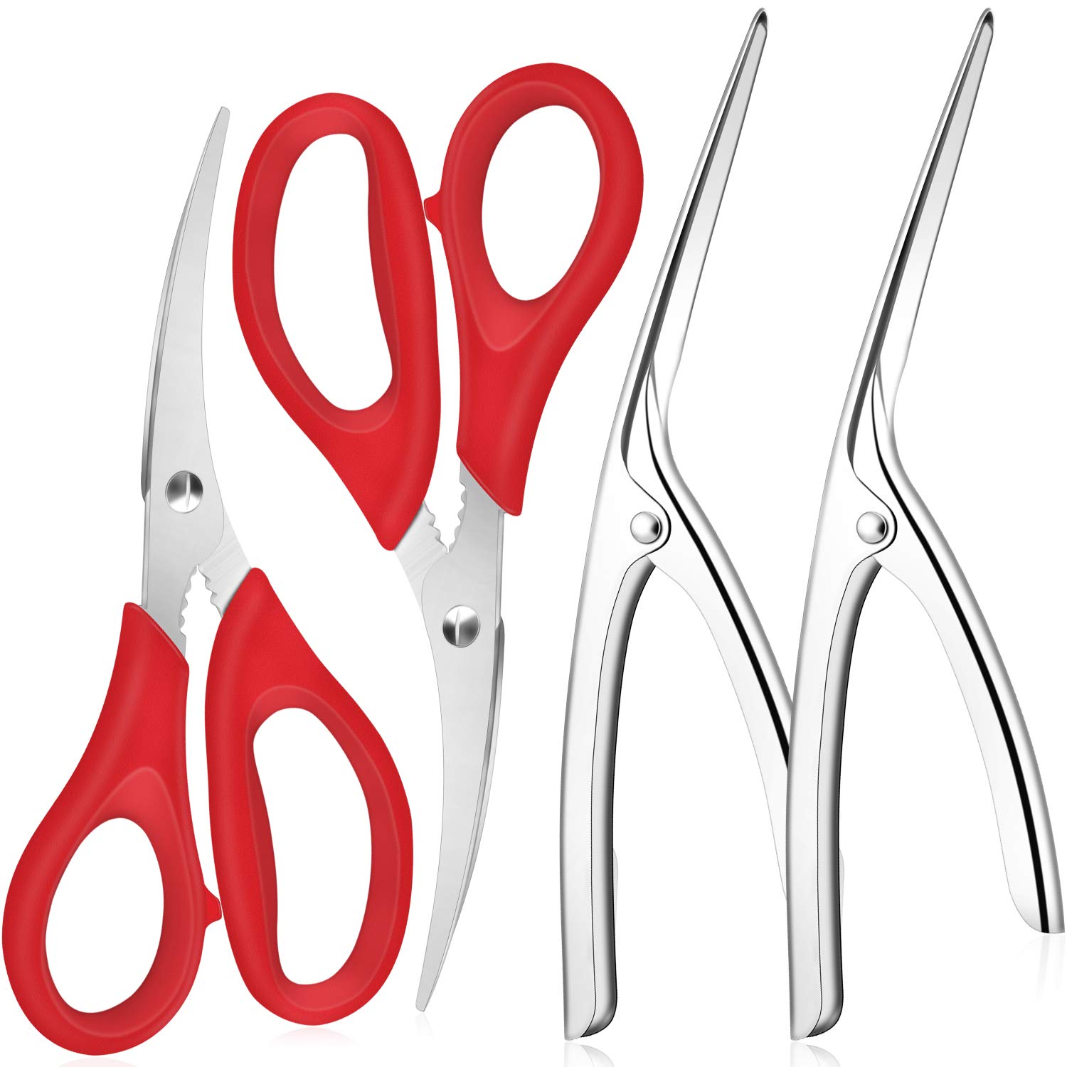 Buy 4 Pack Seafood Scissors Set,Shrimp Cleaner and Deveiner,Crab Leg ...