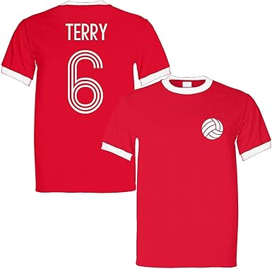 John Terry 6 England Legend Ringer Retro T-Shirt Red/White : Amazon.co ...