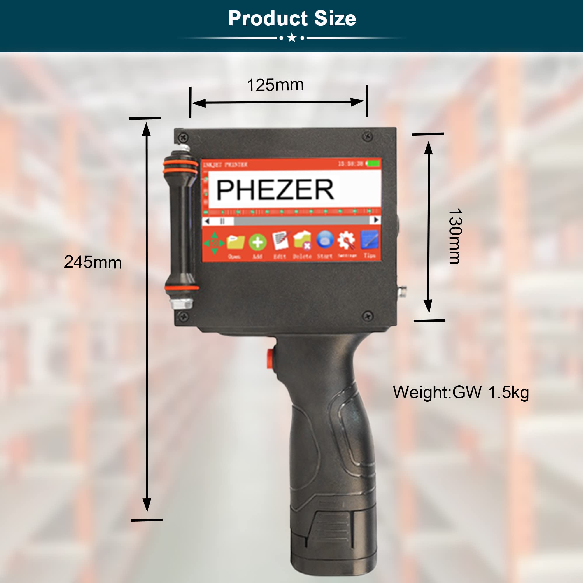 Mua Phezer Dual Nozzle Large Charater Handheld Inkjet Printer P50, 2 ...